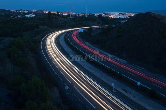 Motorway lights stock photo. Image of line, power, landscape - 27865202