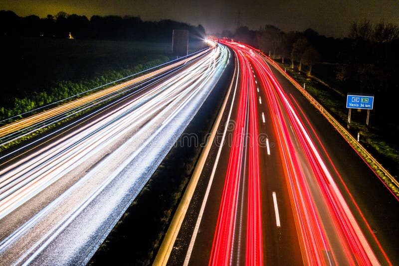Motorway Long Time Exposure Stock Photo - Image of dark, abstract: 83702302