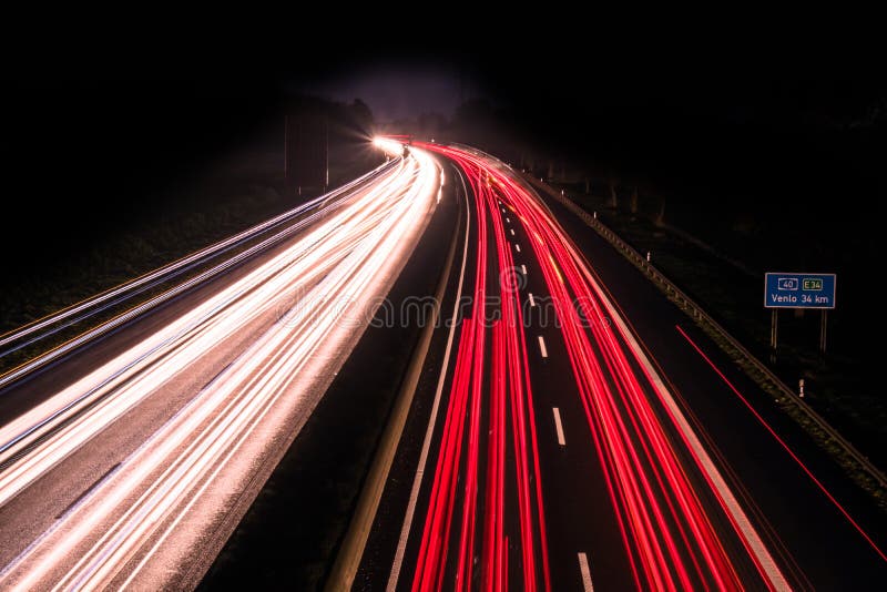 Motorway Long Time Exposure Stock Photo - Image of glow, dark: 83702368