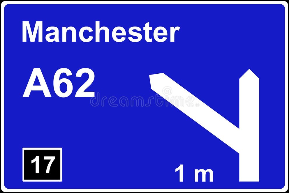 Motorway 1 Mile Advance Exit Sign Stock Illustration - Illustration of ...