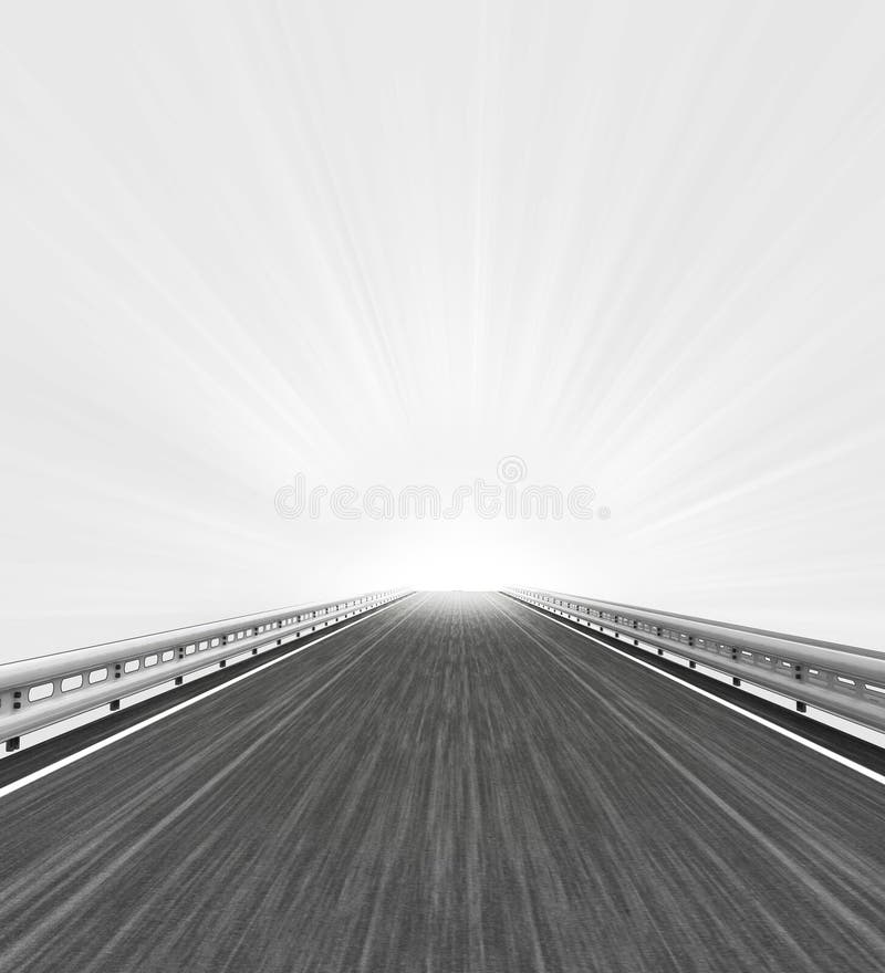 Motorway Straight View with White Horizon Flare Stock Illustration ...