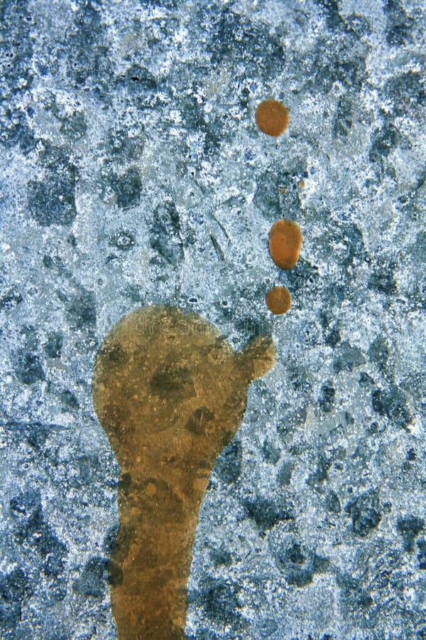 Mottled Blue Metal Texture with Orange Paint Stain Stock Image - Image ...