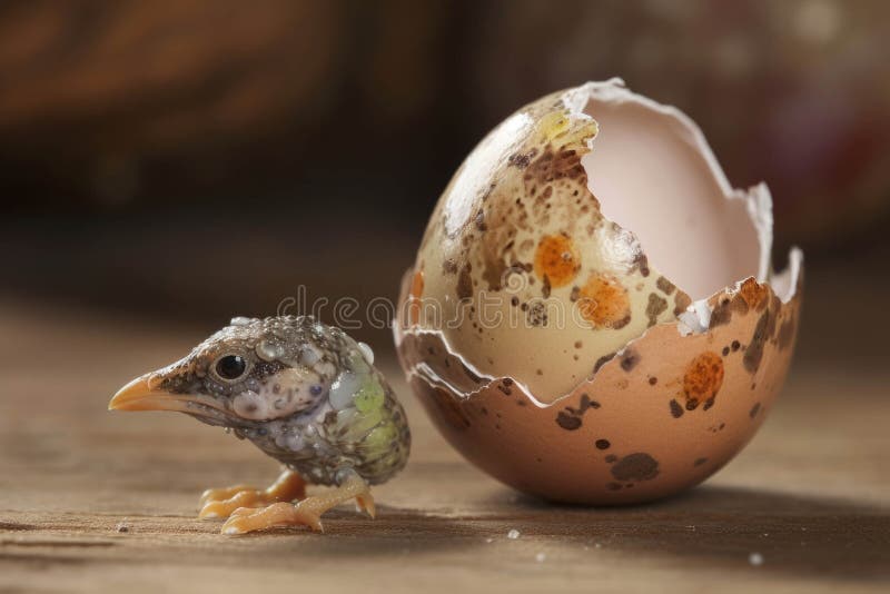 A Mottled Egg with the Remnants of a Hatchling Still Inside. AI ...