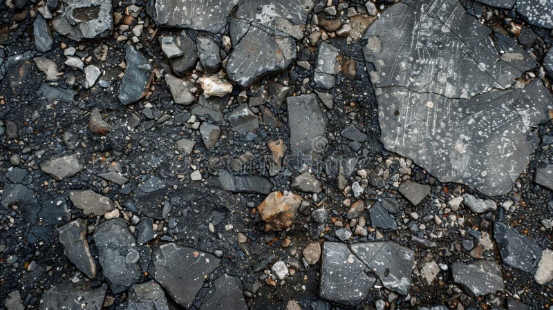 A Mottled Surface with Small Tered Chunks of Broken Asphalt Mixed in ...