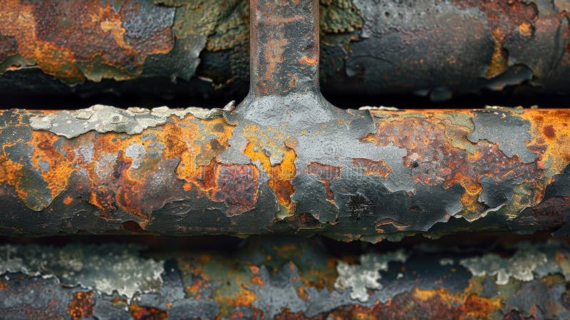 Mottled and Textured Steel Rods with Layers of Flaky Rust and Smooth ...