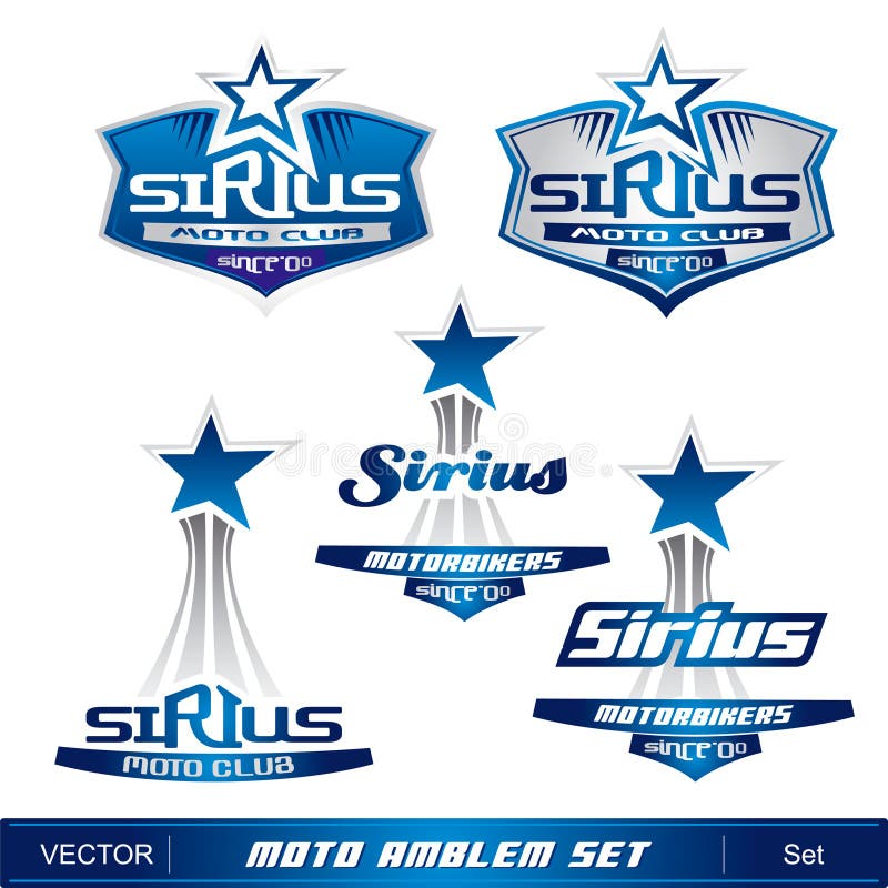 Motto Emblem Set stock vector. Illustration of stars - 20254138