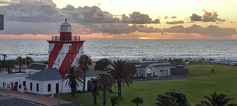 Mouille Point Lighthouse stock image. Image of africa - 289496447