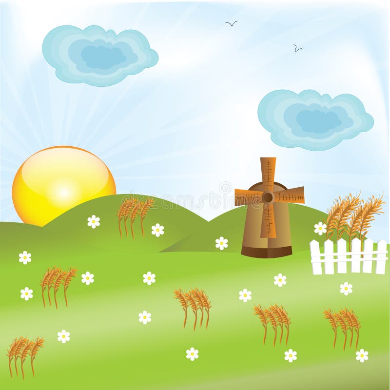 Moulin illustration de vecteur. Illustration du turbine - 25701424