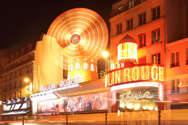 Paris, Moulin Rouge editorial image. Image of local, light - 39298380