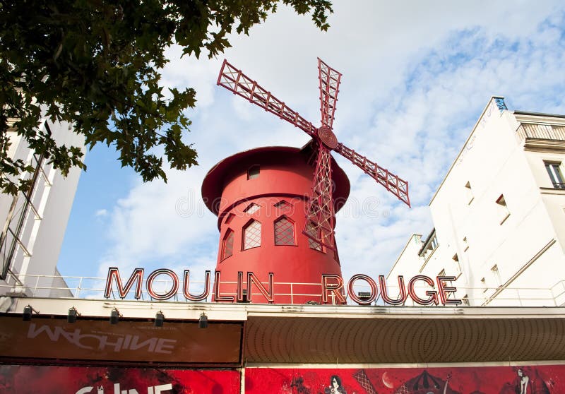 Windmill on the Moulin Rouge, Paris Editorial Image - Image of landmark ...