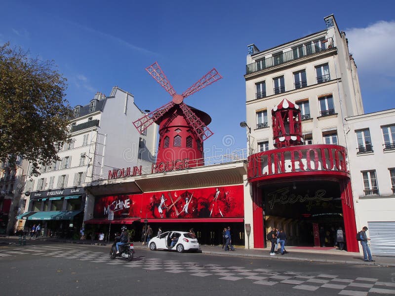 Moulin Rouge Symbol Von Paris Redaktionelles Foto - Bild von sonnig ...