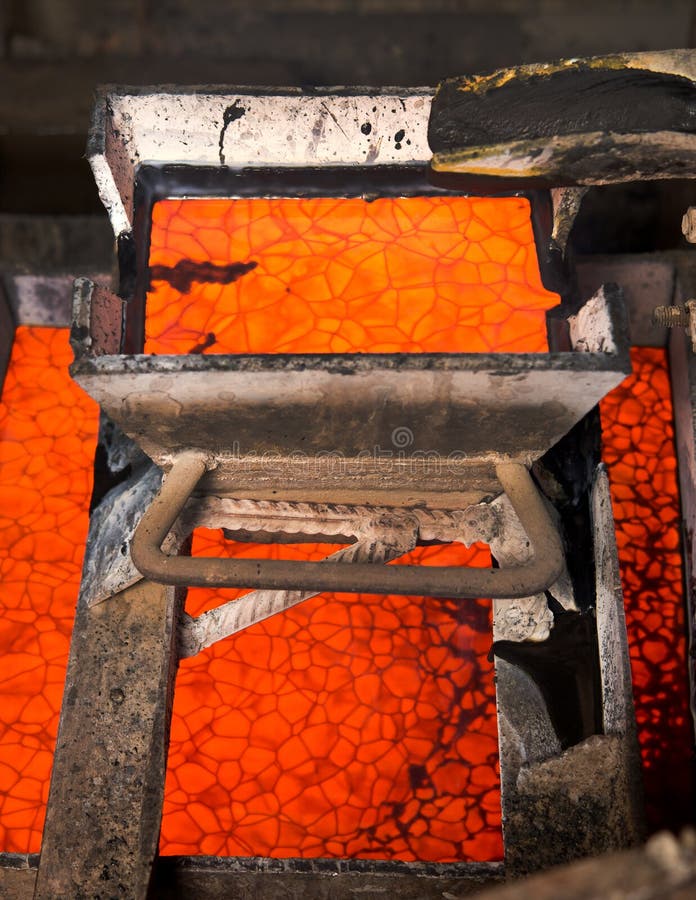 Moulting gold at a factory stock photo. Image of gold - 81207716