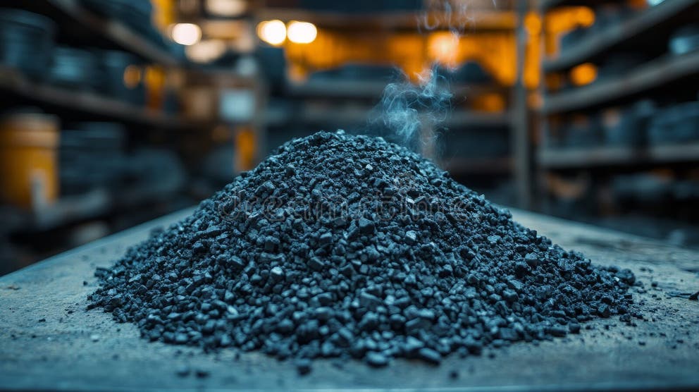 A Mound of Coal in an Industrial Setting. Stock Photo - Image of heat ...