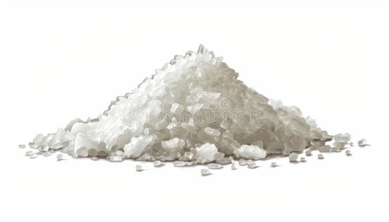A Mound of Coarse Salt on a White Background, Highlighting Its Texture ...