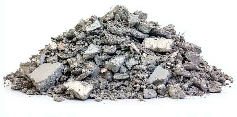 A Mound of Concrete Debris on a White Backdrop, Symbolizing ...