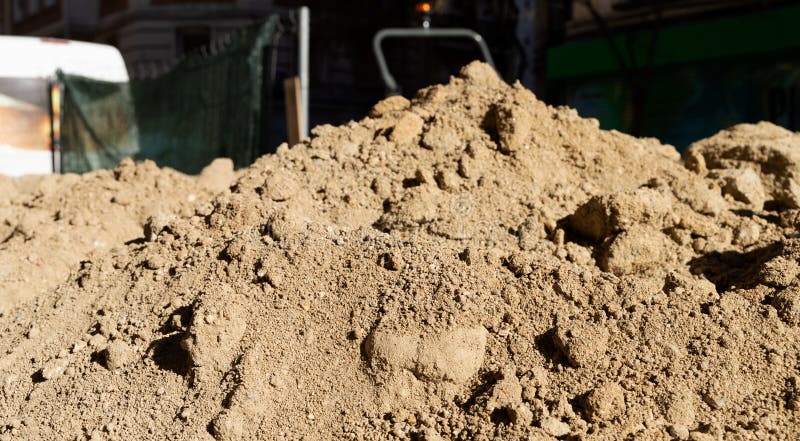 Mound of Earth from the Works in the Foreground Stock Photo - Image of ...