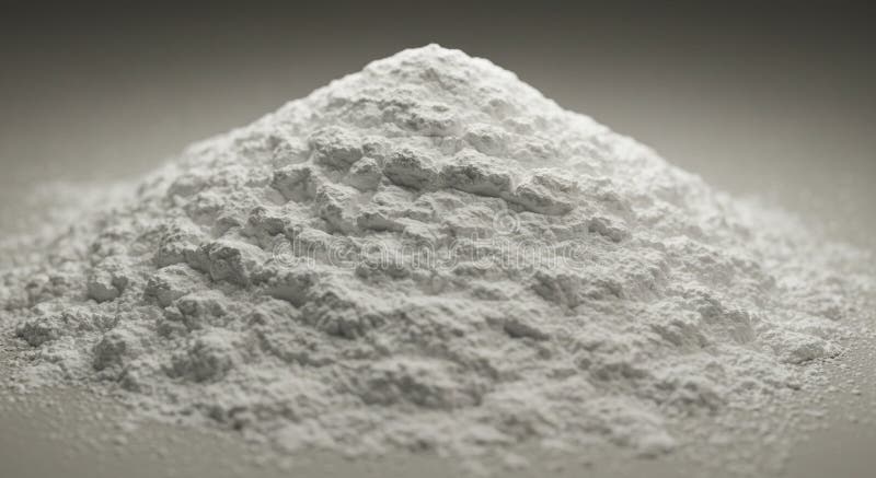 A Mound of Fine, White Powder is Displayed Against a Neutral Background ...