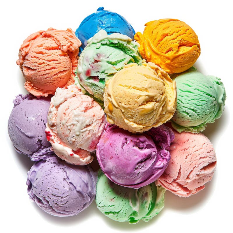 Mound of Multicolours Scoops with Different Flavours Ice Cream or ...