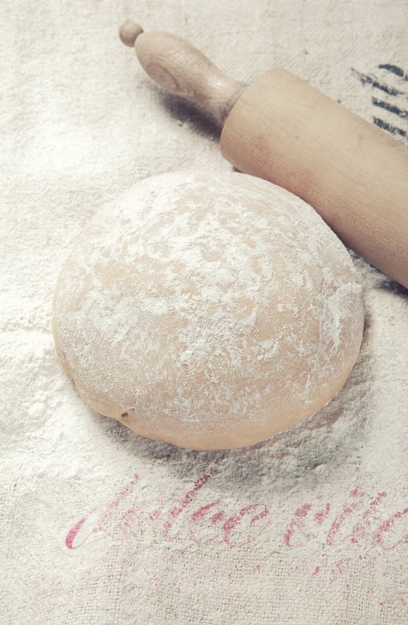 Mound of Uncooked Dough with Rolling Pin Stock Image - Image of ...
