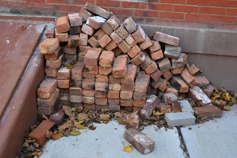 Pile of Bricks, Construction Landscape Stock Image - Image of building ...