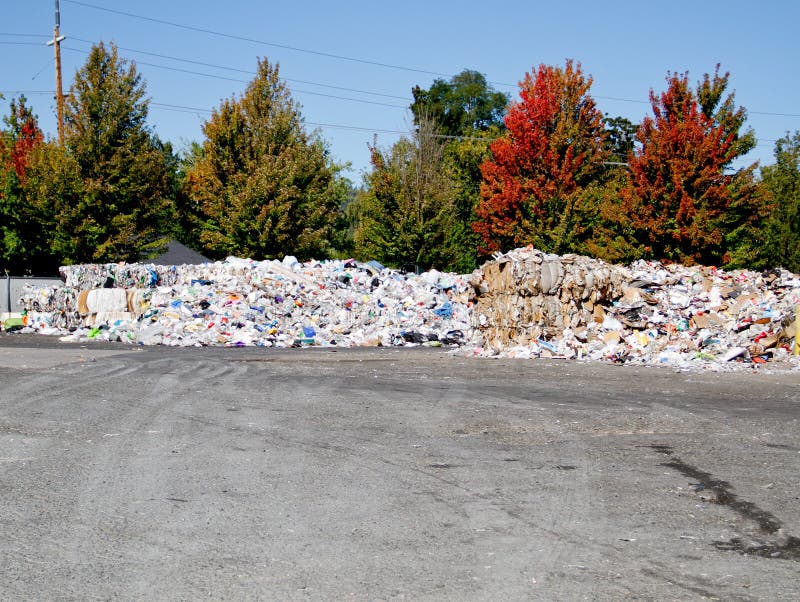 Mounded Trash Ready for Transport Stock Photo - Image of recycling ...