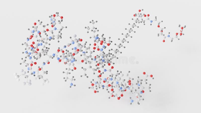 Mounjaro Molecule 3d, Molecular Structure, Ball and Stick Model ...