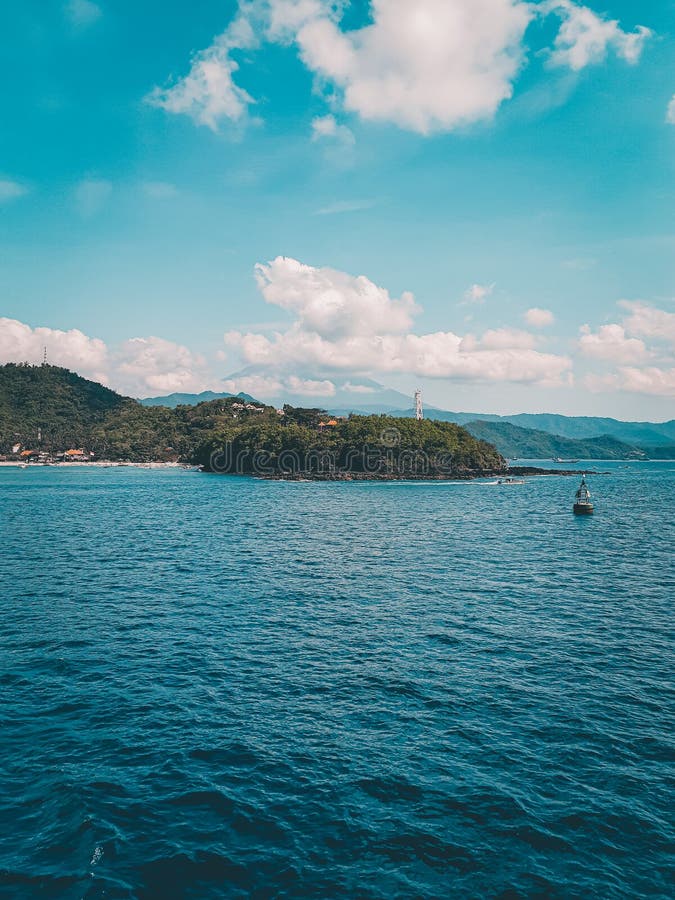 Mount Agung from Bali Strait Stock Image - Image of horizon, coast ...