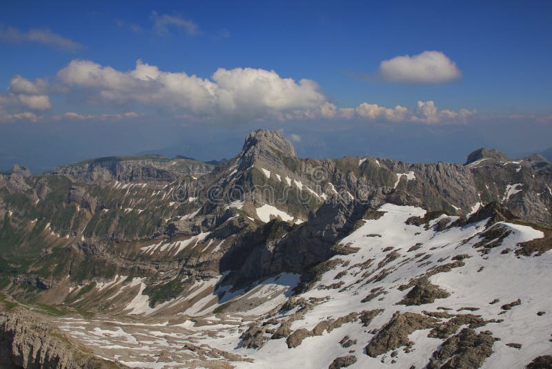 Mount Altmann in Early Summer. View from Mount Santis. Stock Photo ...