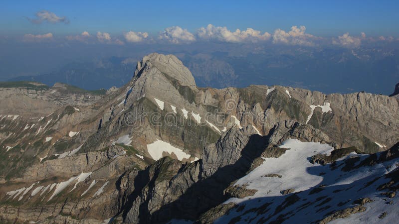 Mount Altmann, Mountain of the Alpstein Range Seen from Mount Sa Stock ...