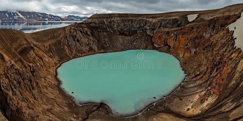 Mount Askja Geothermal Lake Iceland Stock Image - Image of hiking ...