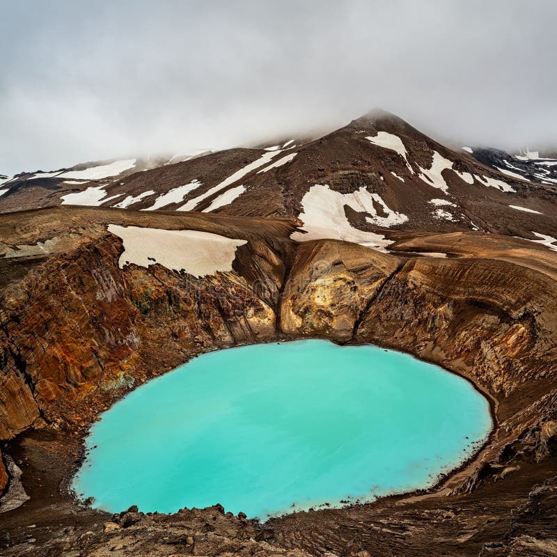 Mount Askja Geothermal Lake Iceland Stock Image - Image of askja, mount ...