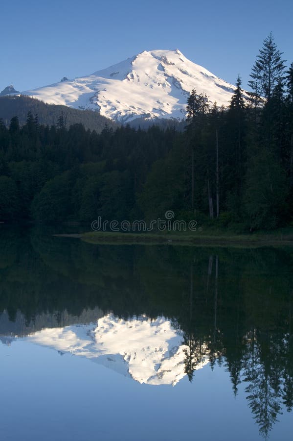 Mount Baker Lake Reflection Washington Cascades Stock Photo - Image of ...