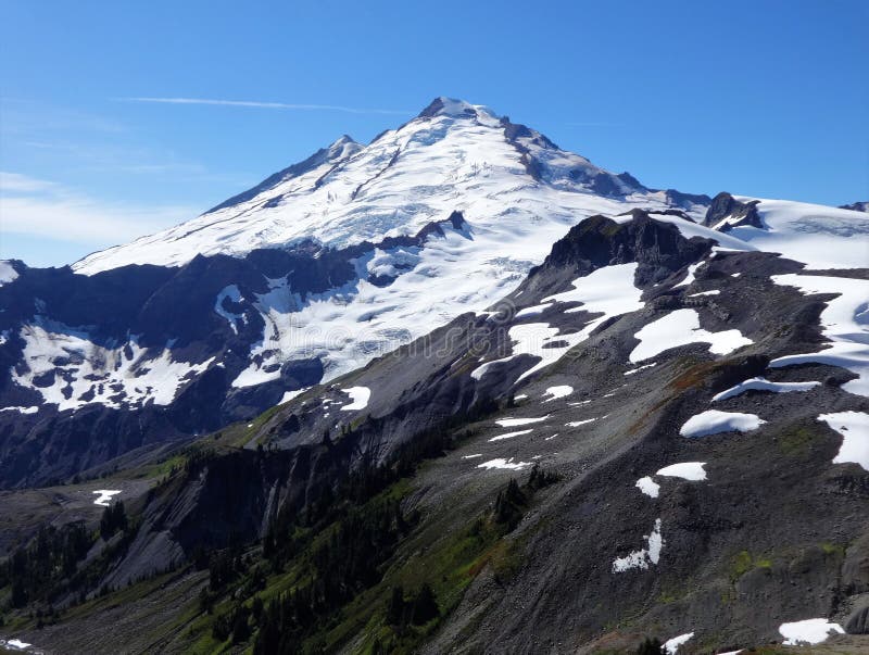 Mount Baker View from Ptarmigan Ridge Trail Stock Image - Image of ...