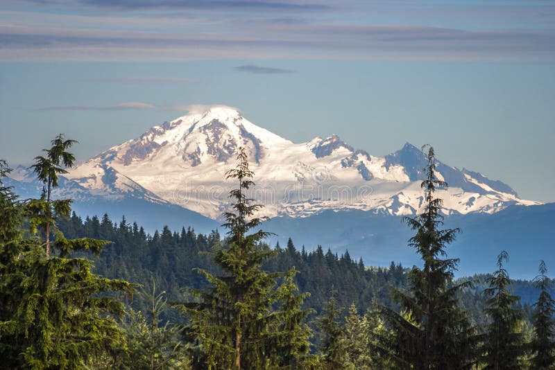Mount Baker Volcano in Late Afternoon Light Stock Image - Image of ...
