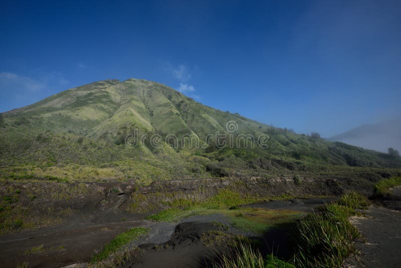 Mount Batok Bromo Sumeru with Fog Stock Photo - Image of cloud ...