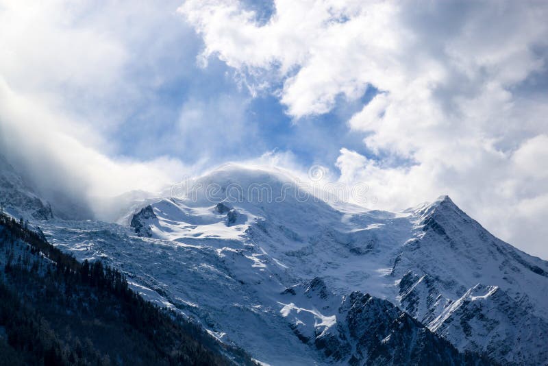 The Mount Blanc in Chamonix, France Stock Image - Image of europe ...