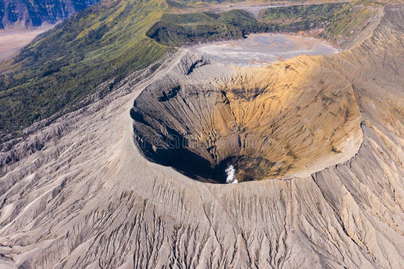 Mount Bromo Crater Top View in East Java, Indonesia Stock Photo - Image ...