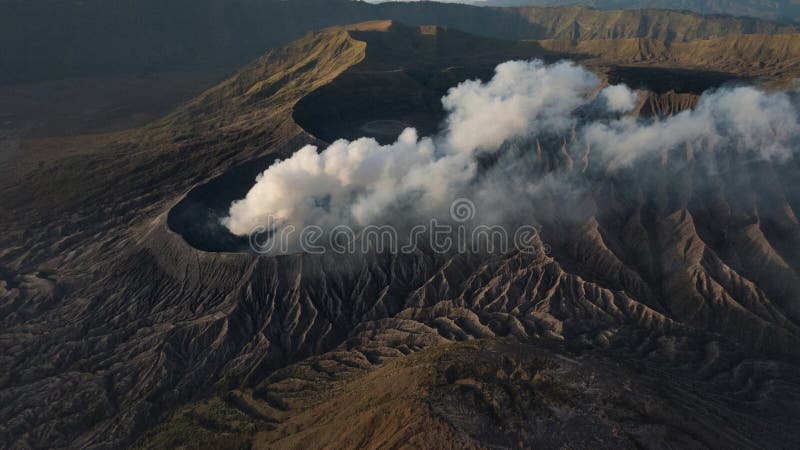 Smoky volcano Mount batur stock photo. Image of asia - 95505146