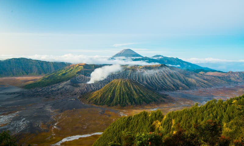Mount Bromo during sunset stock photo. Image of beautiful - 118027372