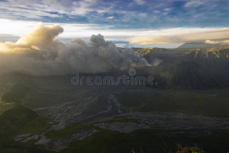 Mount Bromo Volcano Eruption Stock Image - Image of cloudscape, active ...