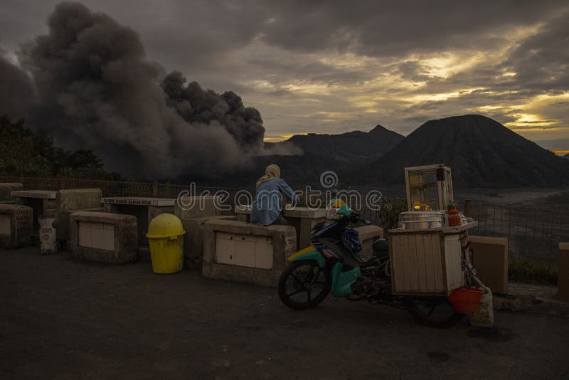 Mount Bromo Volcano Eruption Editorial Stock Image - Image of hike ...