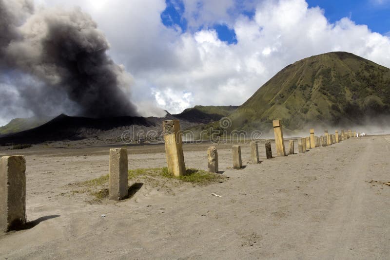 Mount Bromo Volcano Eruption Stock Image - Image of active, volcano ...