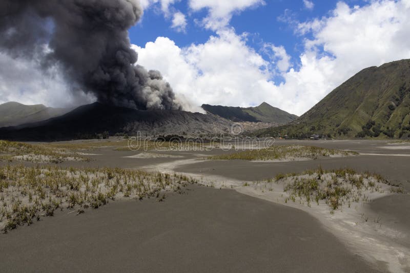 Mount Bromo Volcano Eruption Stock Image - Image of java, volcano ...