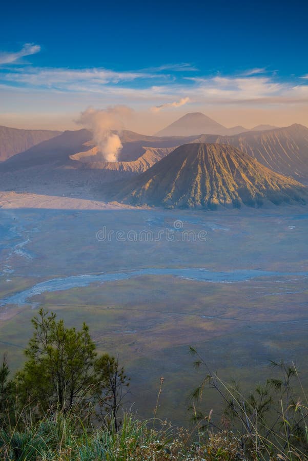 Mount Bromo with Mist and Fog Stock Photo - Image of java, damage ...