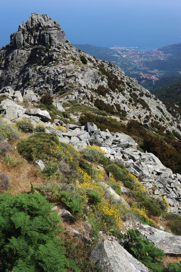 Mount Capanne on Elba Island Stock Image - Image of hiking, mountains ...