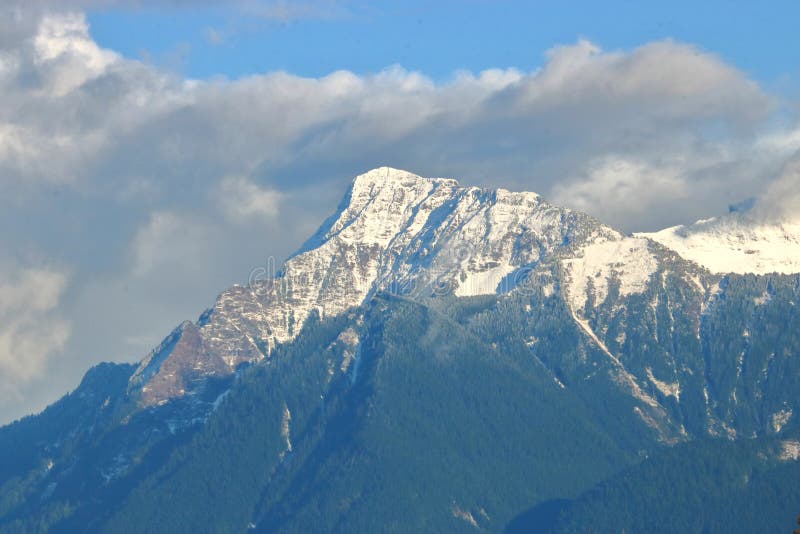 Mount Cheam Peak and First Snowfall Stock Image - Image of mount ...
