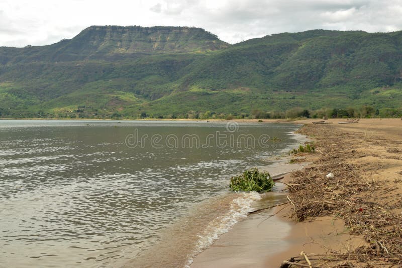 Mount Chombe Seen from Lake Malawi, Malawi Stock Photo - Image of lake ...