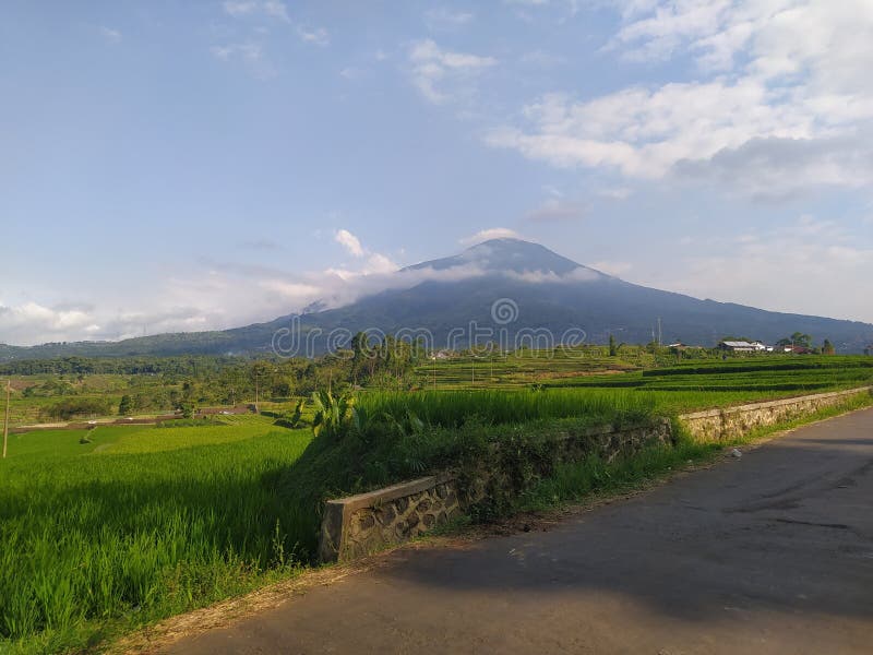 Afternoon View of Mount Cikuray from Mester, Bayongbong, Garut, West ...