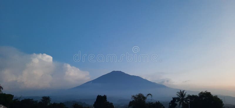 Mount Ciremai, the Highest Mountain in West Java, Indonesia, at Dusk ...