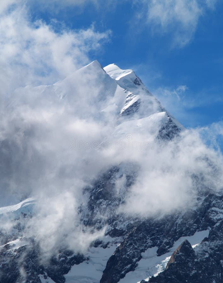 Mount Cook stock image. Image of rock, cloud, summit - 23923347